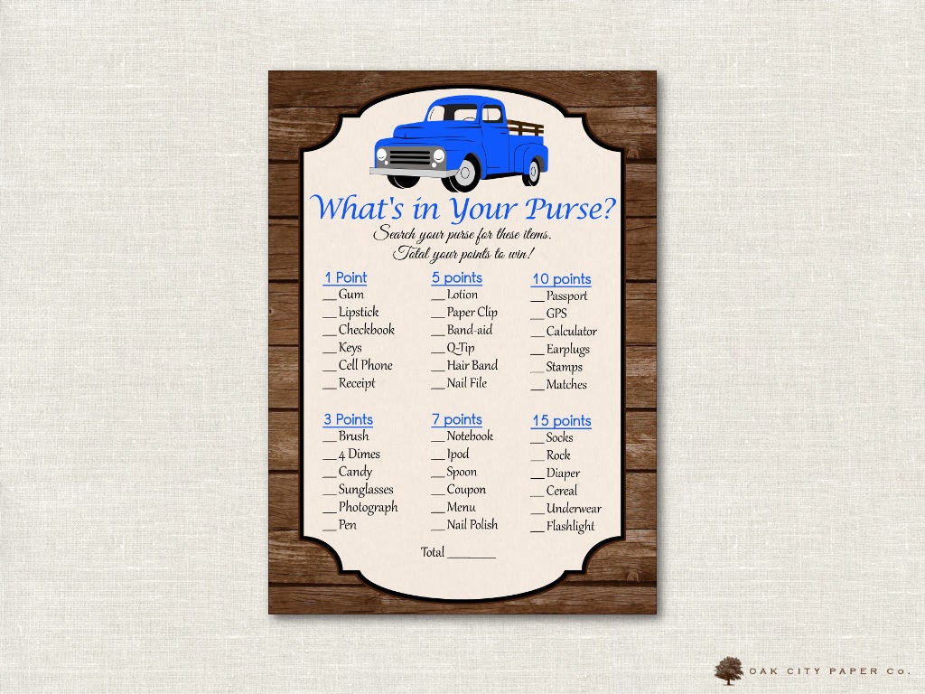 Vintage Truck Baby Shower Games Truck Shower Games Pick-up | Etsy