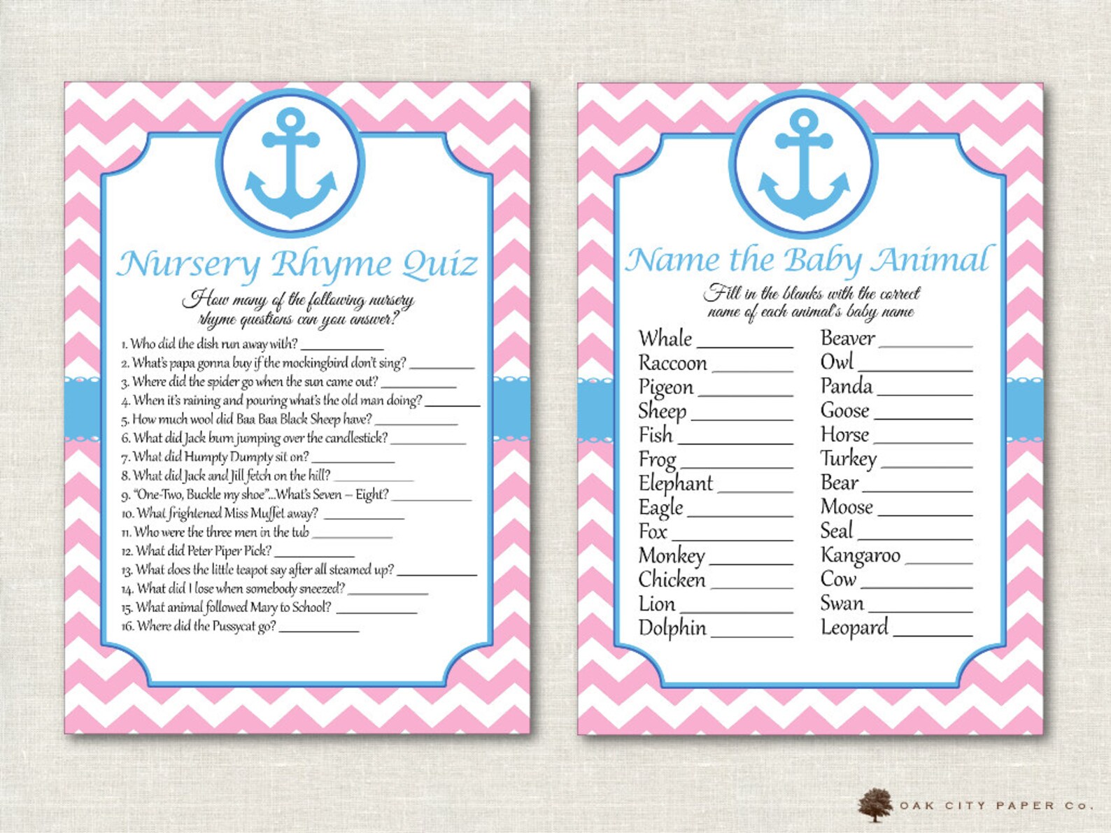 Nautical Baby Shower Games Nautical Shower Games Beach Baby | Etsy