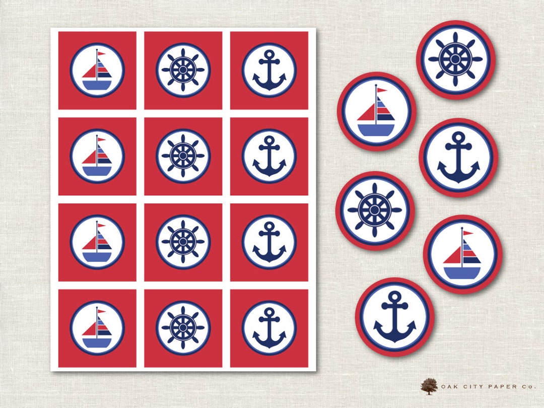 Nautical Cake Topper, Beach Cupcake Topper, Nautical Cupcake Topper ...
