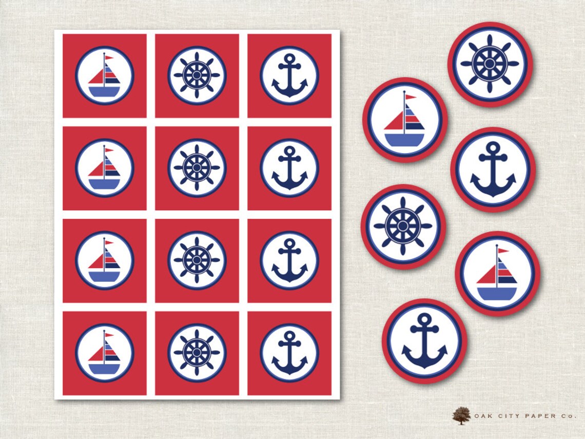 Nautical Cake Topper Beach Cupcake Topper Nautical Cupcake | Etsy