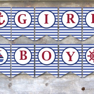 Nautical Baby Shower Decorations, Nautical Baby Shower Banner, Nautical ...