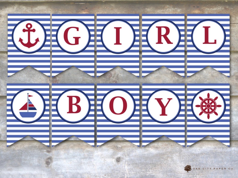 Nautical Baby Shower Decorations, Nautical Baby Shower Banner, Nautical ...