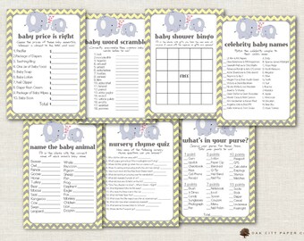 Woodland Animal Baby Shower Games Package Bundle of 7 DIY - Etsy