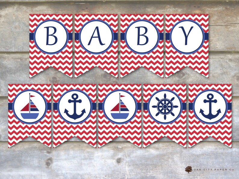 Nautical Baby Shower Decorations, Nautical Baby Shower Banner, Nautical ...
