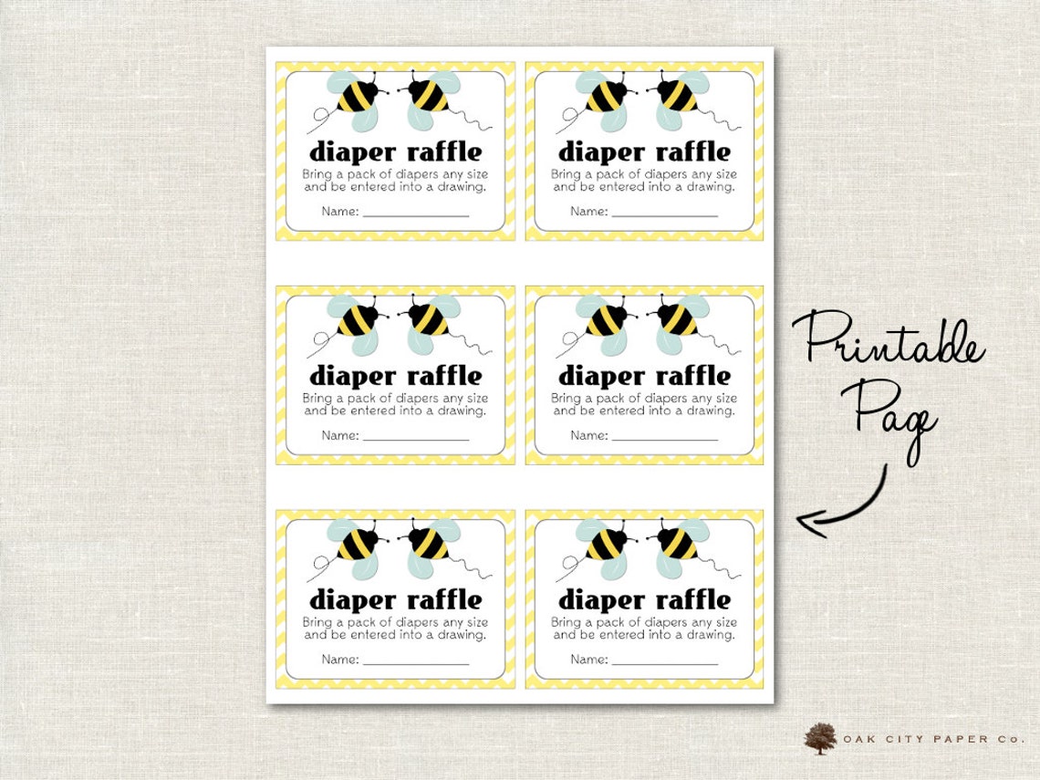 Honey Bee Diaper Raffle Diaper Raffle Ticket Diaper Raffle - Etsy