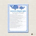 Whale Nursery Rhyme Quiz Baby Shower Game - Whale Nursery Rhyme Baby ...