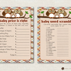 Owl Baby Shower Games Package - Baby Shower Games, Owl Shower Games ...