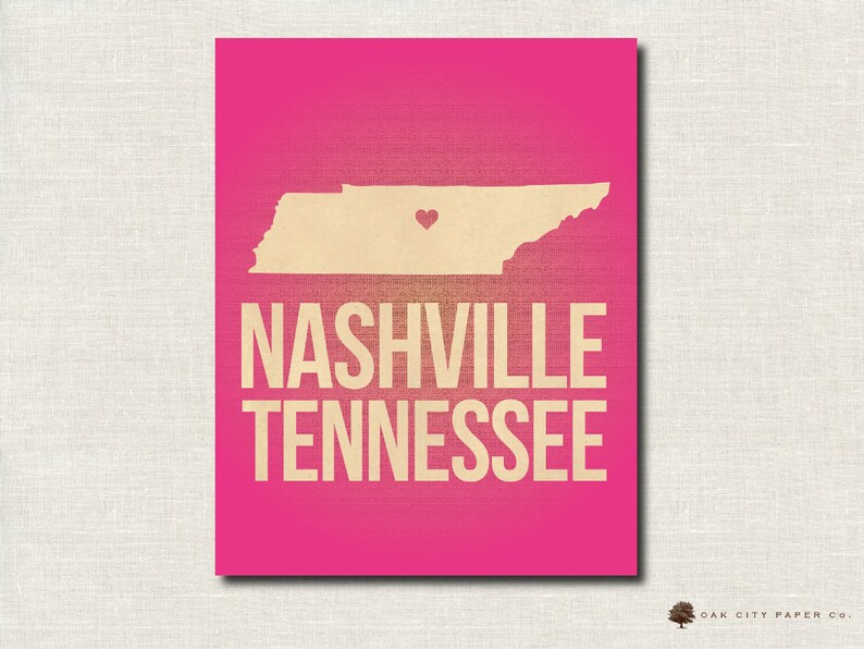 Nashville Map of Tennessee Love Home Heart Print Multiple - Etsy