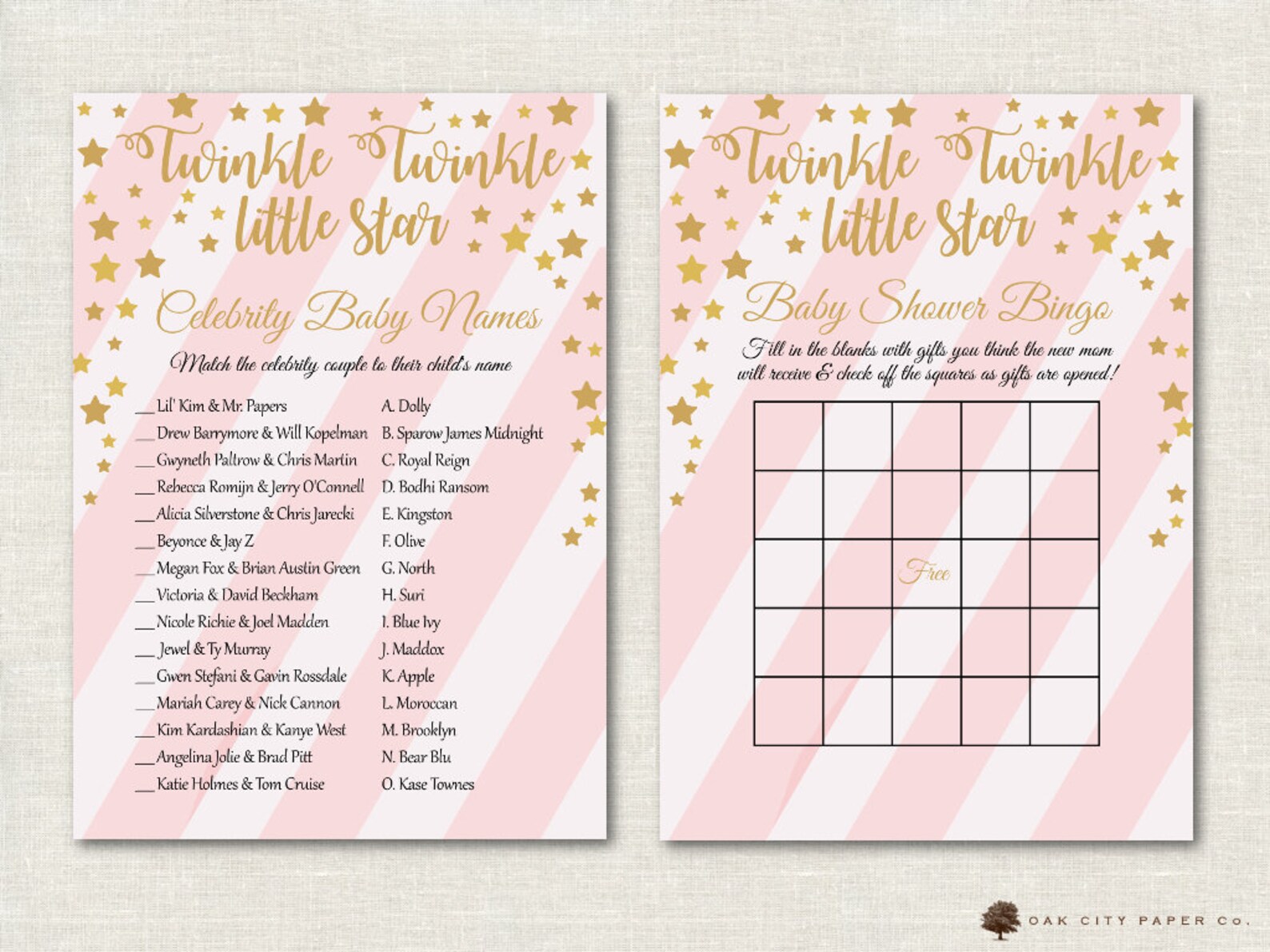 Twinkle Twinkle Little Star Baby Shower Games Twinkle - Etsy