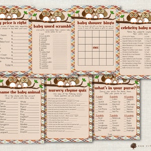 Owl Baby Shower Games Package Baby Shower Games, Owl Shower Games ...