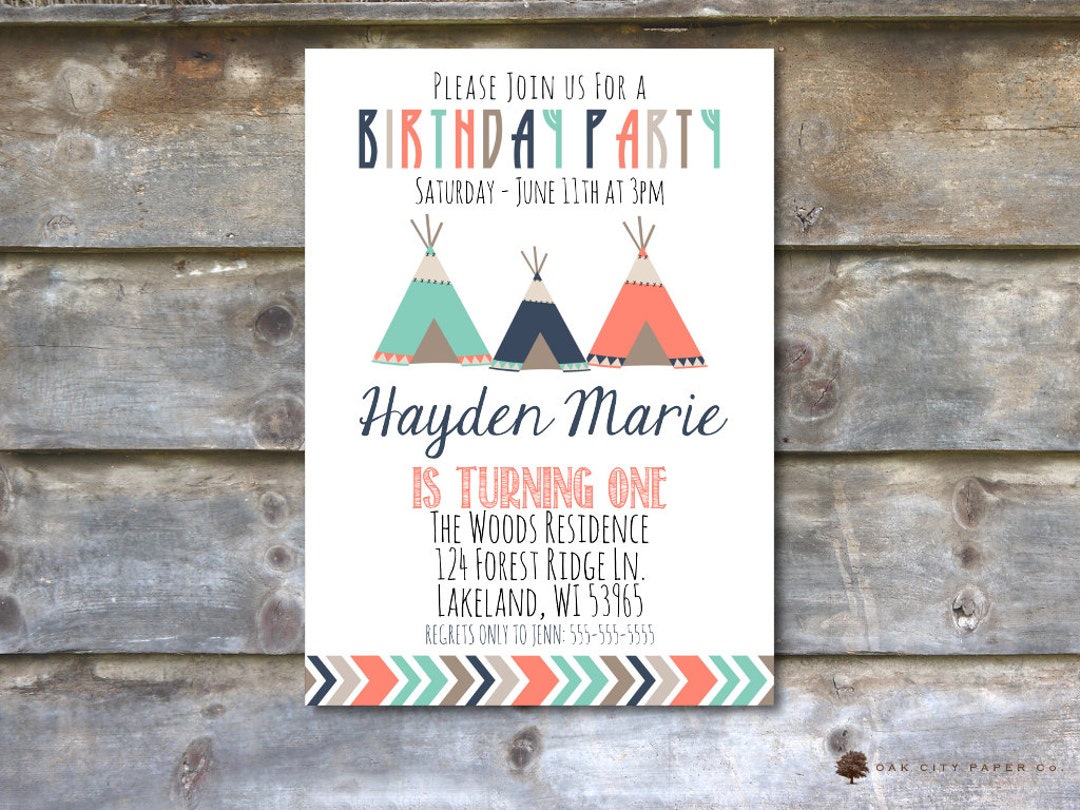 Tribal Birthday Party Invitation, Aztec Birthday Party Invitation ...