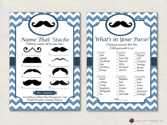 Name That Mustache Game Printable Moustache Medium Die Set Echo Park