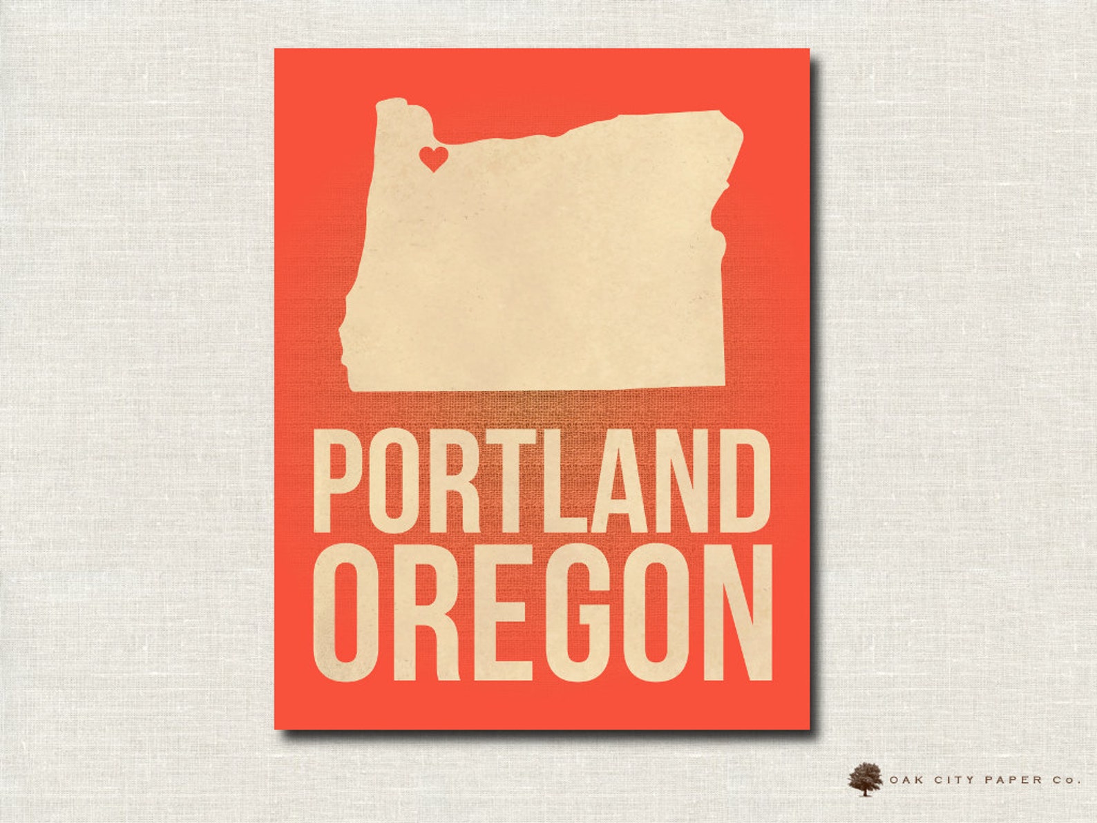 Portland Map of Oregon Love Home Heart Print Multiple Colors 8x10 ...