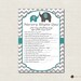 Elephant Nursery Rhyme Quiz Baby Shower Game Teal Elephant Nursery ...