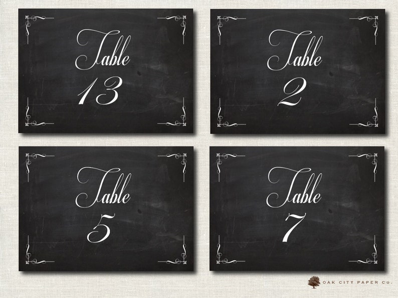 Printable Wedding Table Numbers DIY Wedding Table Cards 1 to - Etsy