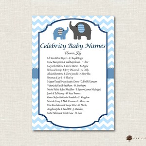 Celebrity Baby Shower Game Elephant Celebrity Baby Name Game, Celebrity ...