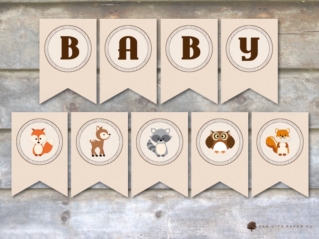 Woodland Animal Baby Shower Party Package With Baby Shower - Etsy