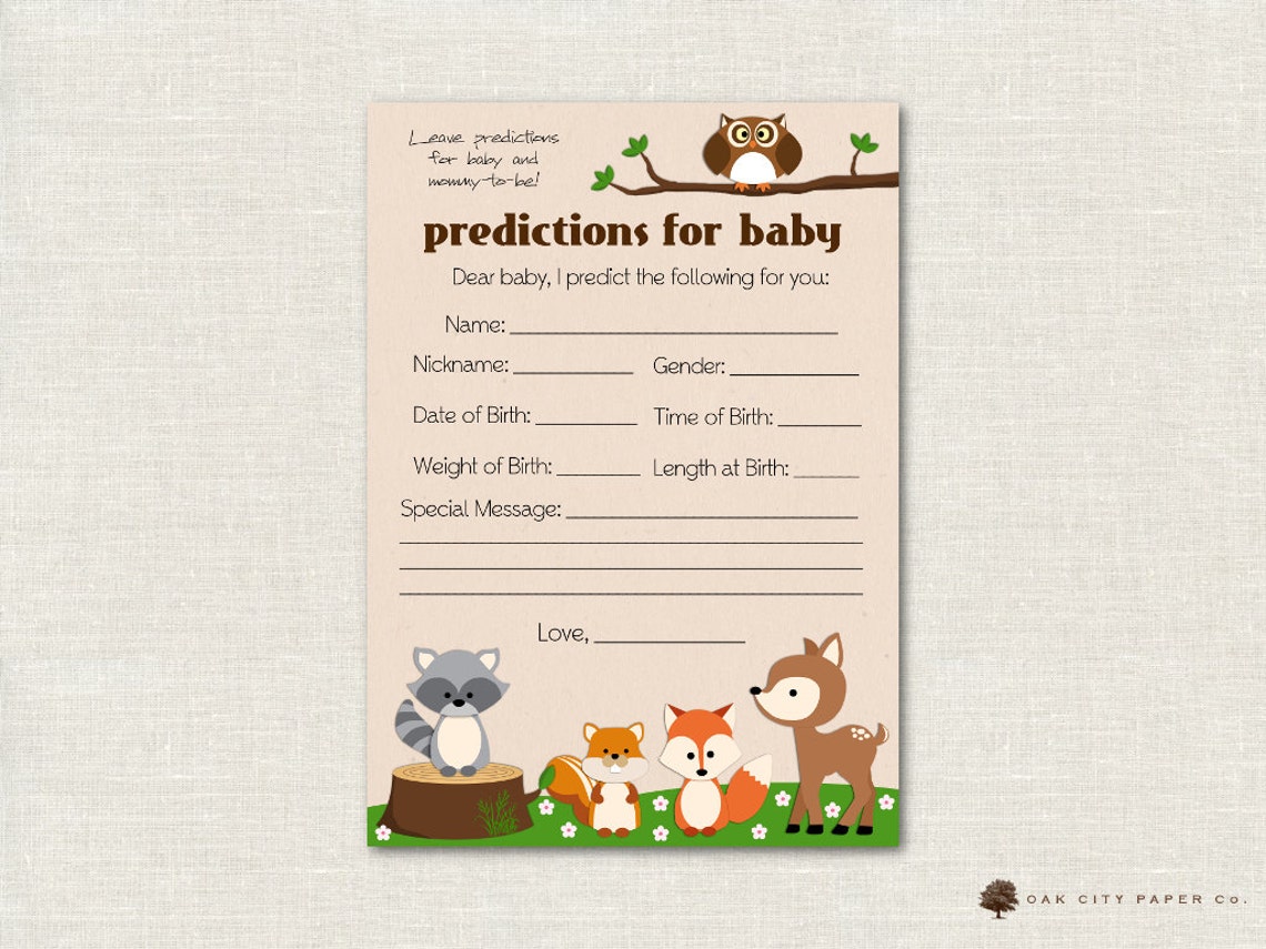 Woodland Animal Predictions for Baby - Baby Predictions, Predictions ...