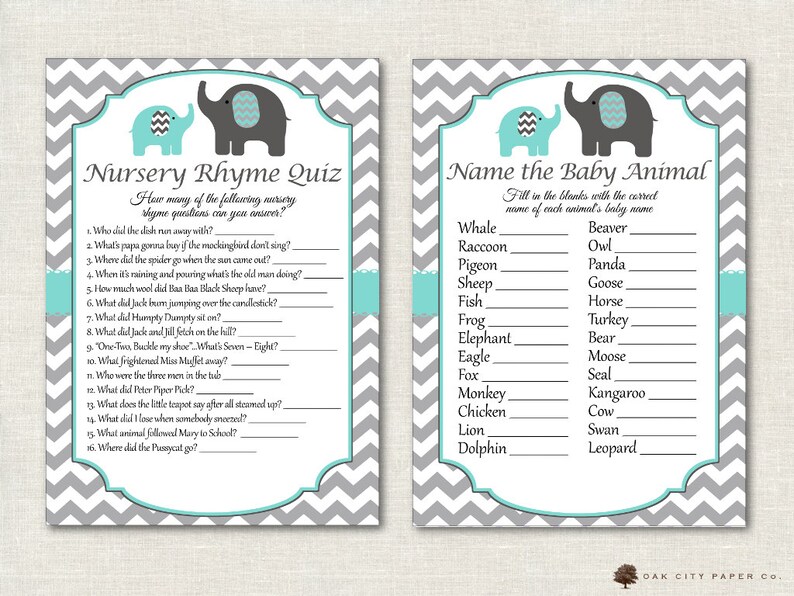 Blue Elephant Baby Shower Games - Blue Baby Shower Games, Blue Elephant ...
