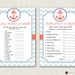 Nautical Baby Shower Games - Coral and Blue Nautical Shower Games ...