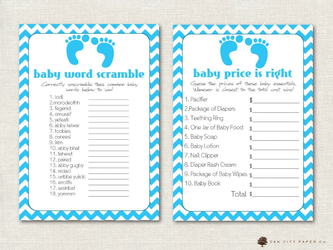 Footprint Baby Shower Games Baby Shower Games Barefoot | Etsy