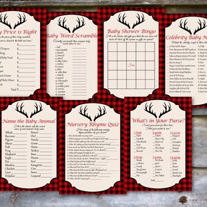 Deer Antler Baby Shower Games - Rustic Baby Shower Games, Tribal Shower ...