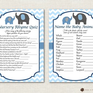Blue Baby Shower Games - Elephant Baby Shower Games, Blue Elephant Baby ...