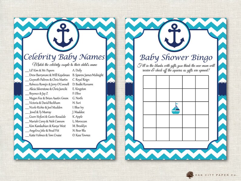 Nautical Baby Shower Games Nautical Shower Games Beach Baby | Etsy