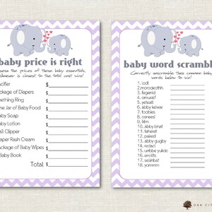 Elephant Baby Shower Games - Baby Shower Games, Lavender Elephant Baby ...