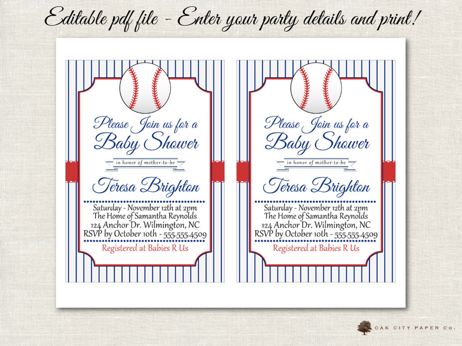 Baseball Baby Shower Invitation Baseball Shower Invitation - Etsy