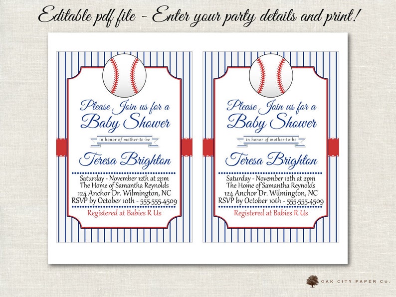 Baseball Baby Shower Invitation Baseball Shower Invitation - Etsy