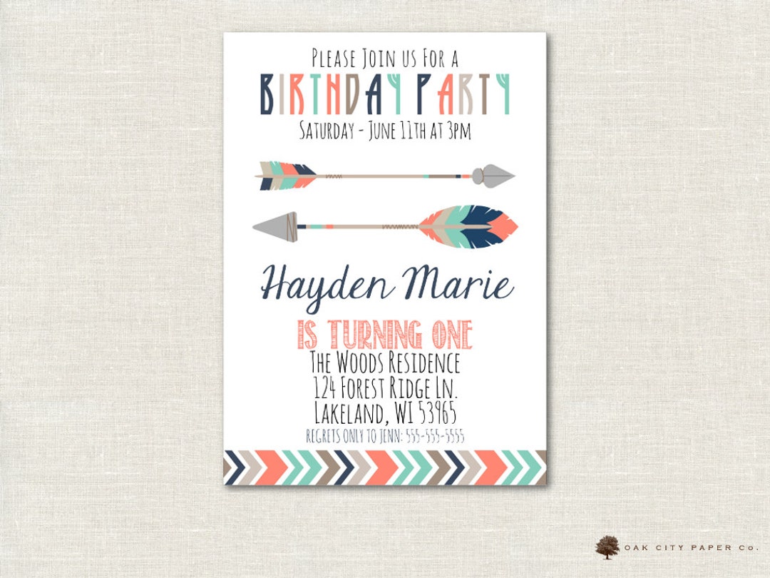 Tribal Birthday Party Invitation, Aztec Birthday Party Invitation ...