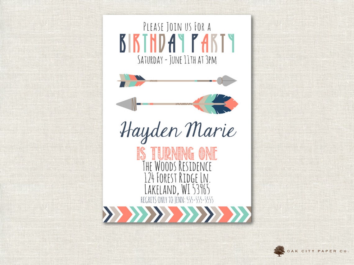Tribal Birthday Party Invitation Aztec Birthday Party - Etsy