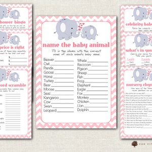 Elephant Baby Shower Games - Baby Shower Games, Pink Elephant Baby ...