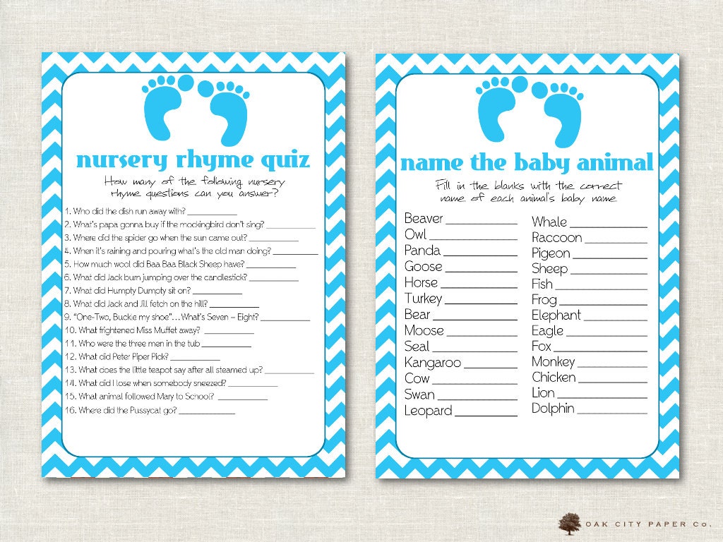 Footprint Baby Shower Games Baby Shower Games Barefoot | Etsy