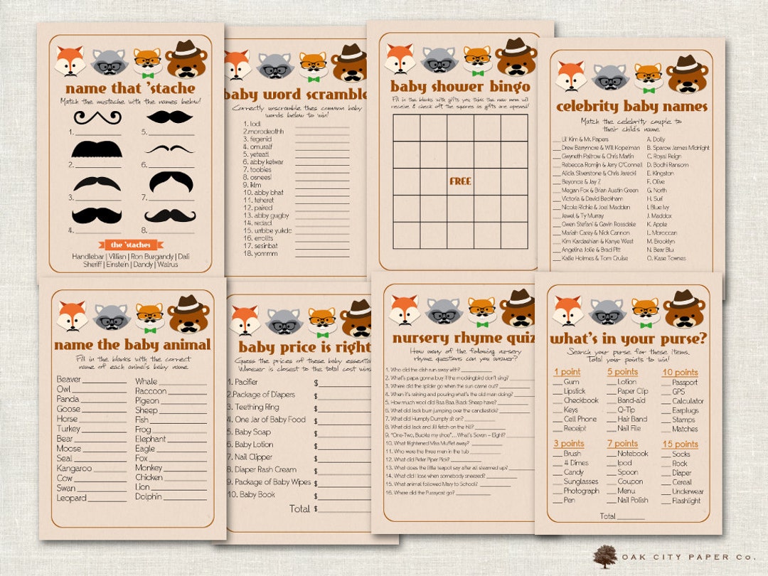Mustache Baby Shower Games Mustache Shower Game, Mustache Game, Little ...