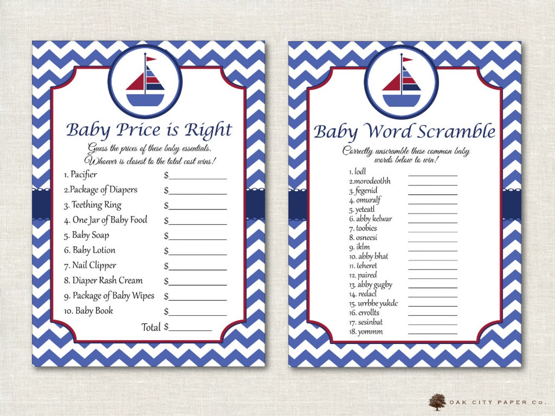 Nautical Baby Shower Games - Nautical Shower Games, Beach Baby Shower ...