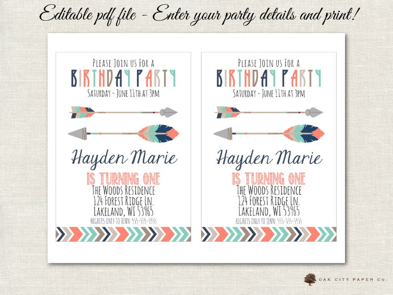Tribal Birthday Party Invitation Aztec Birthday Party | Etsy