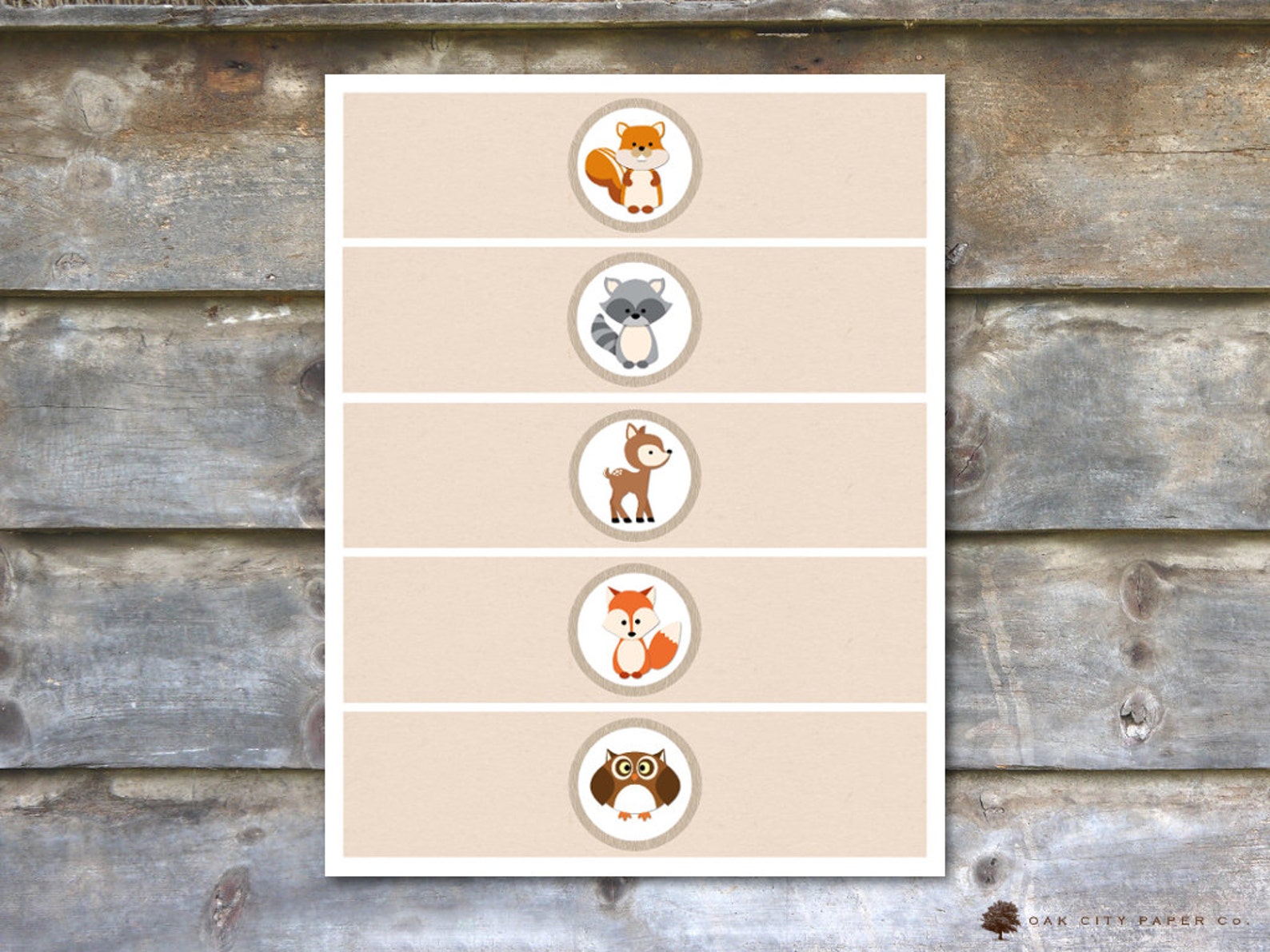 Woodland Water Bottle Labels Woodland Animal Baby Labels - Etsy