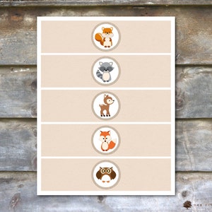 Woodland Water Bottle Labels, Woodland Animal Baby Labels, Woodland ...