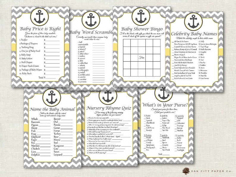 Nautical Baby Shower Games Nautical Shower Games Beach Baby - Etsy Norway