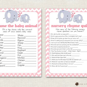 Elephant Baby Shower Games - Baby Shower Games, Pink Elephant Baby ...