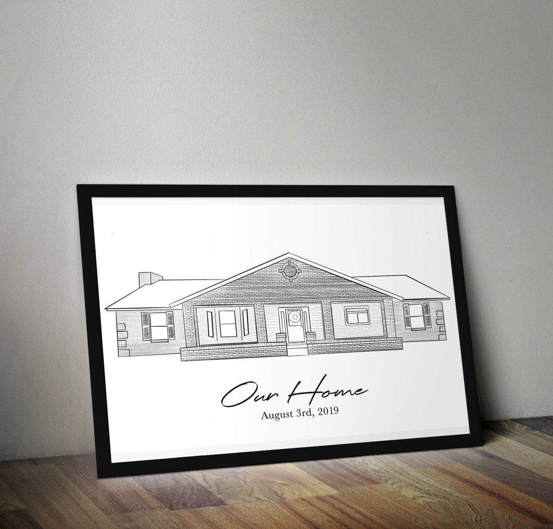 Our Home digital portrait | Etsy
