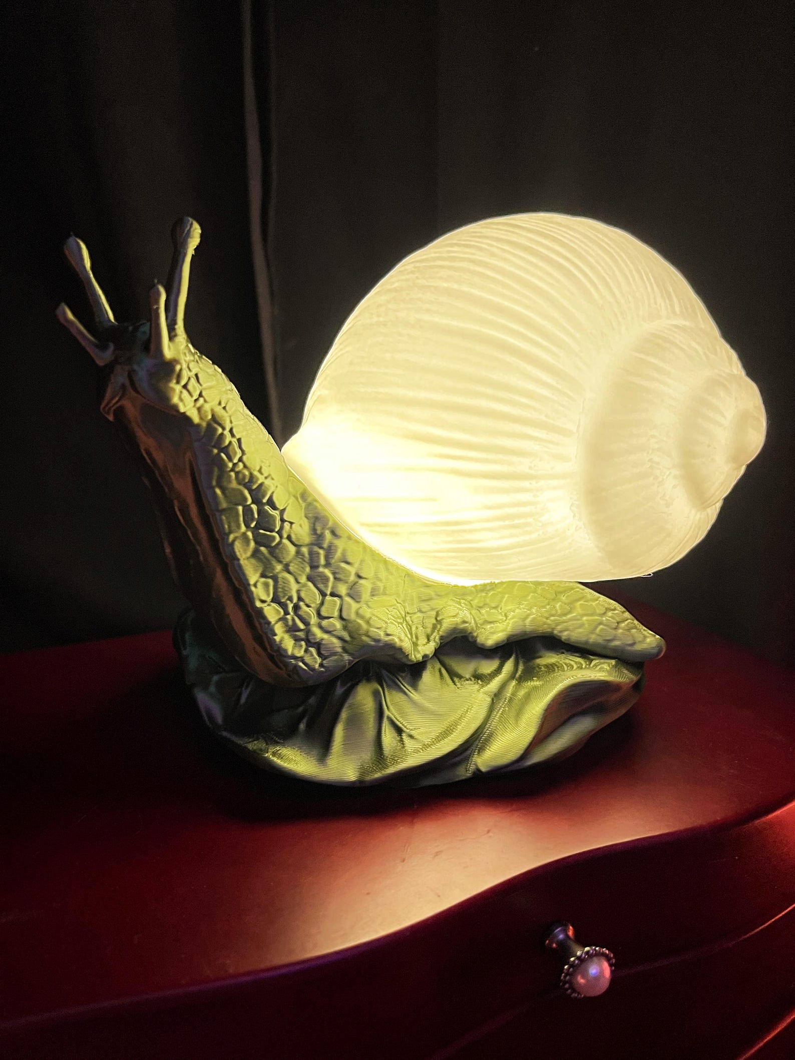 Whimsical 3D Printed Snail Lamp With Glow in the Dark Shell, Unique ...