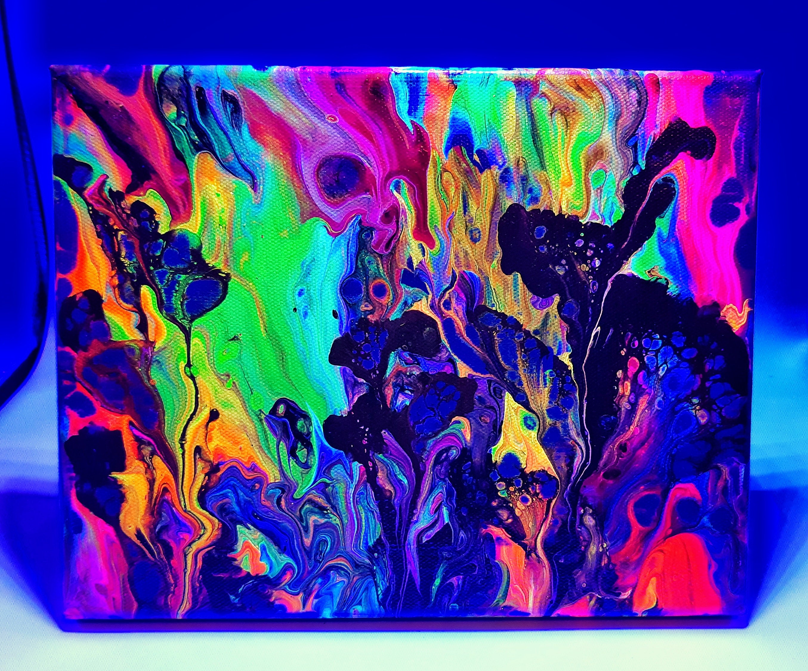 Wall Hangings Trippy Art Psychedelic Painting He Waits.. UV Reactive ...