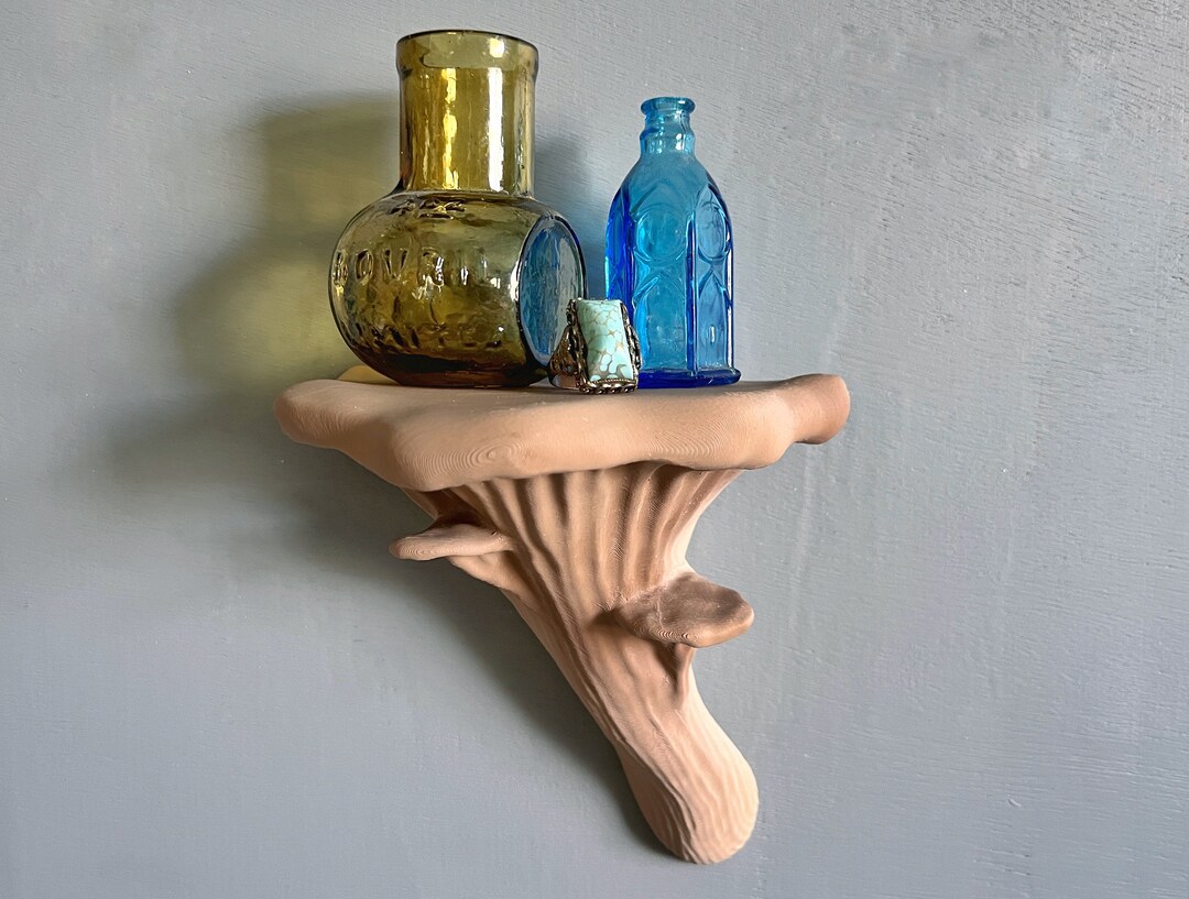 Glow in the Dark Floating Oyster Mushroom Shelf, Shroom Shelves ...
