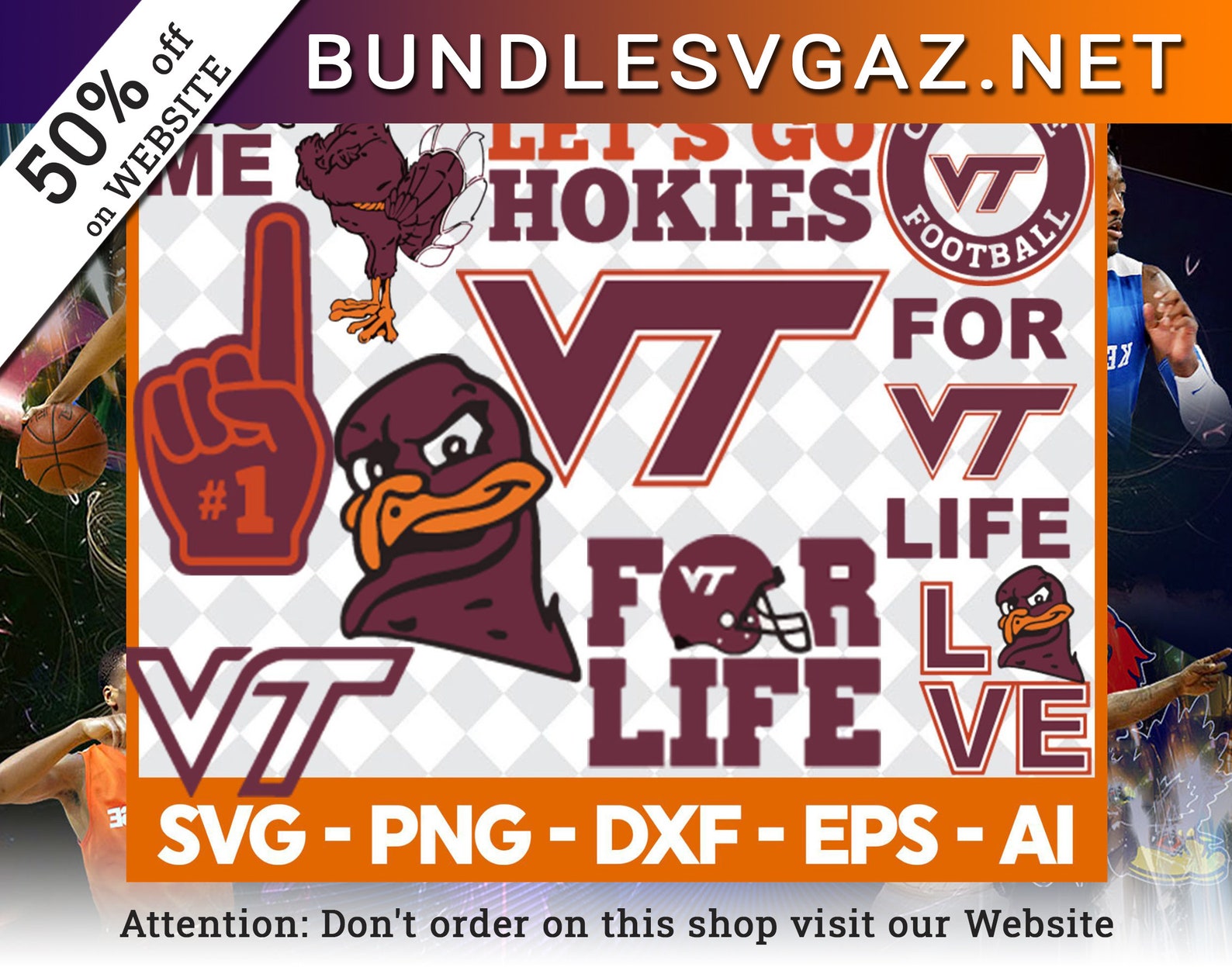 Virginia Tech Svg Hokies Svg Clipart Bundle Cutting File | Etsy