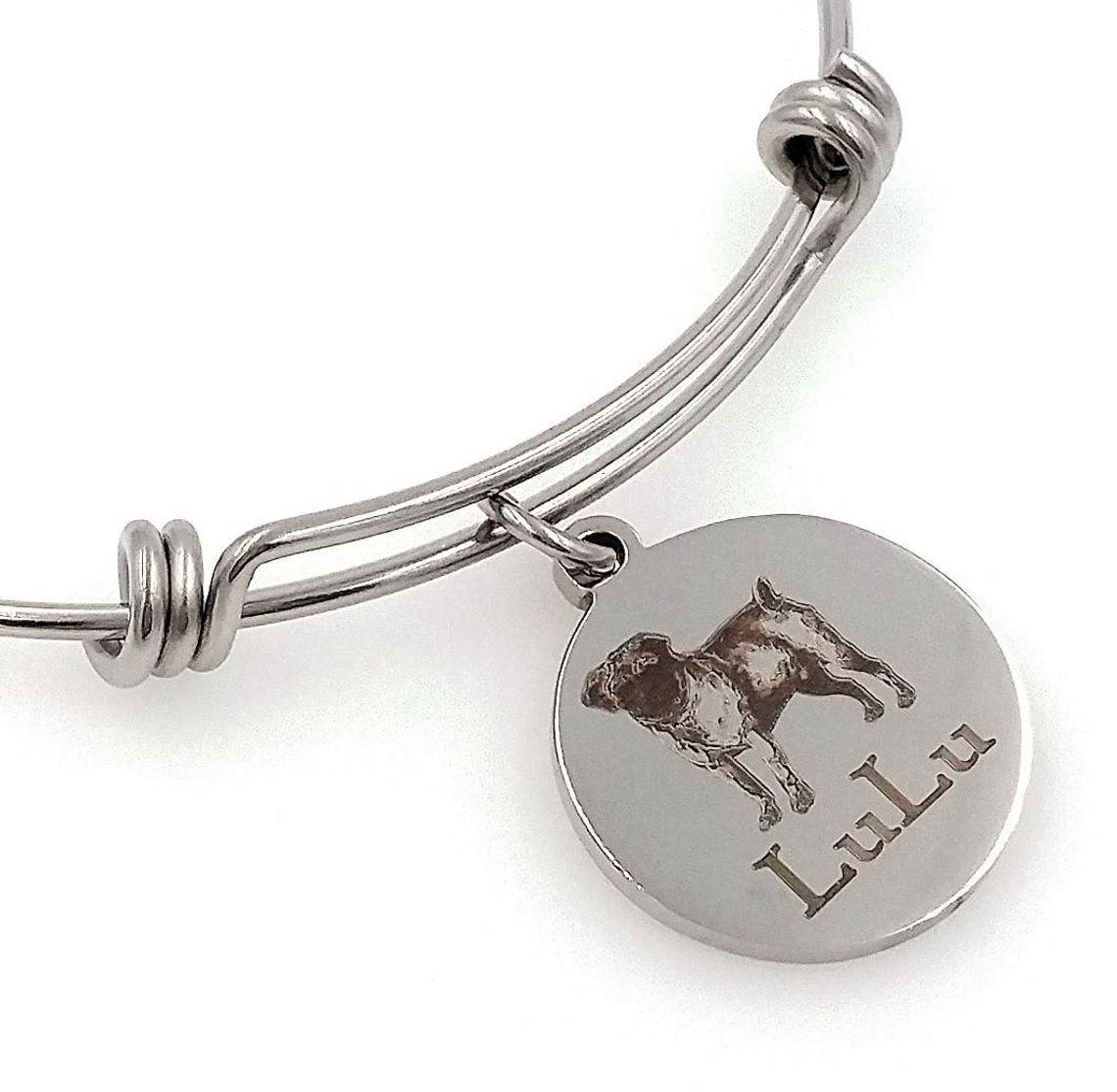 Pug Engraved Expandable Personalized Bangle Bracelet - Etsy