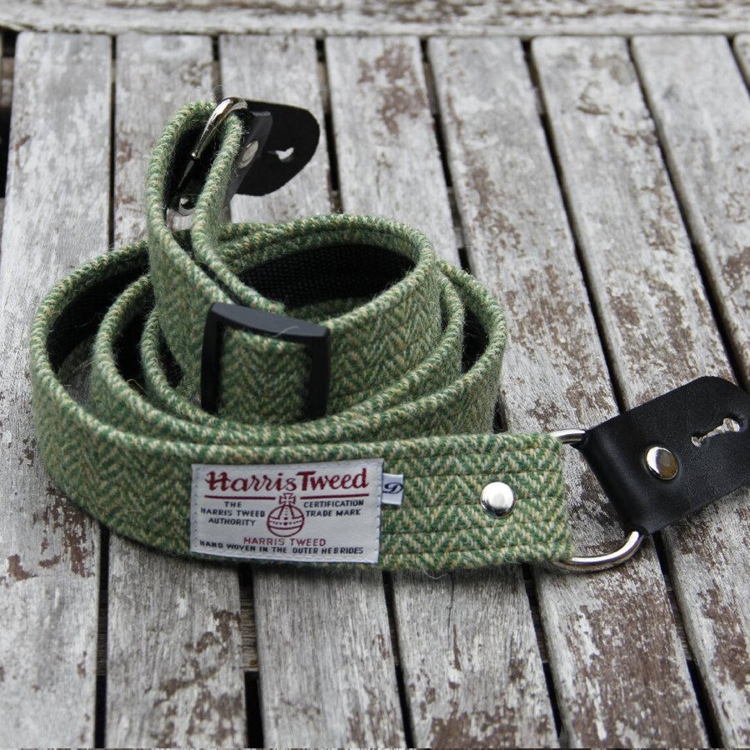 1.6'' and 2'' Wide Harris Tweed Guitar Straps in Green Herringbone - Etsy