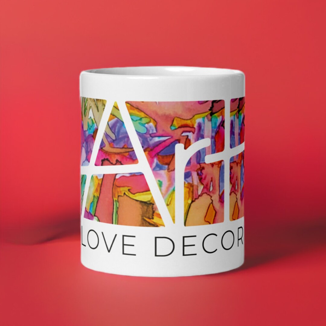 Hand Painted Abstract Mugs Unique Ceramic Coffee Mugs With Colorful ...